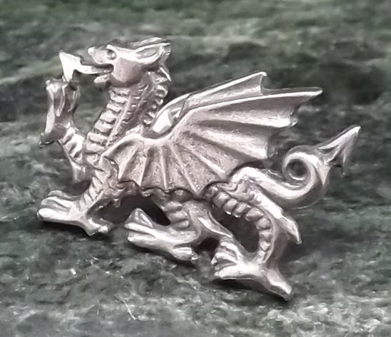 Welsh Dragon Lapel Pin, English Pewter Pin Badge, Silver Dragon, Gifts ...