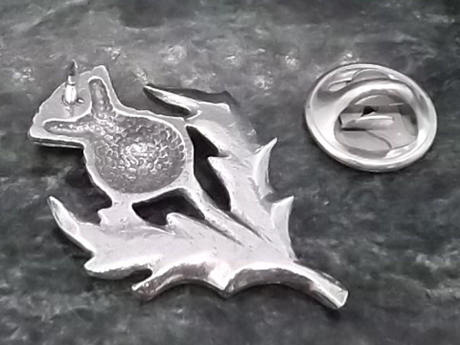 Scottish Thistle Lapel Pin, English Pewter Pin Badge, Silver Thistle ...