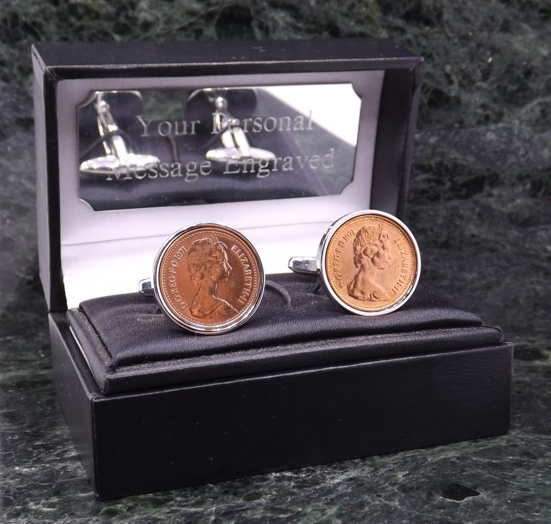 1971 Coin Cufflinks Half Pence Coin Cufflinks Birth Year Cufflink ...