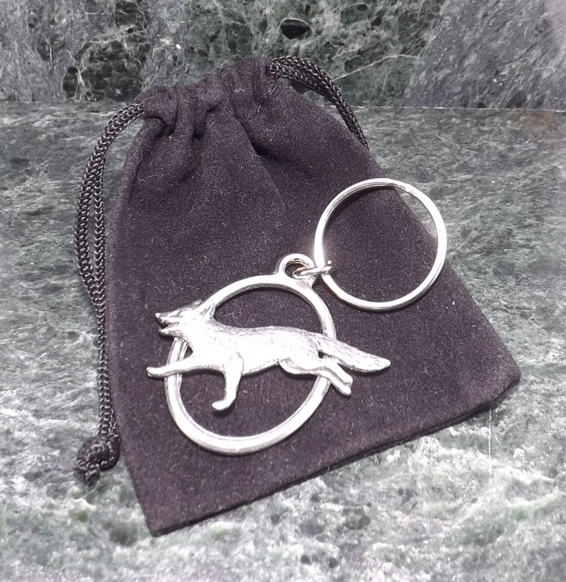Fox Key Chain English Pewter Key Ring Silver Hunting Gifts for - Etsy