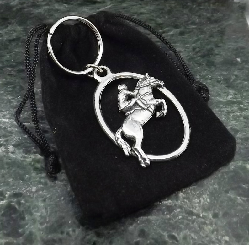 Horse Key Chain English Pewter Key Ring Silver Horse Gifts for - Etsy UK