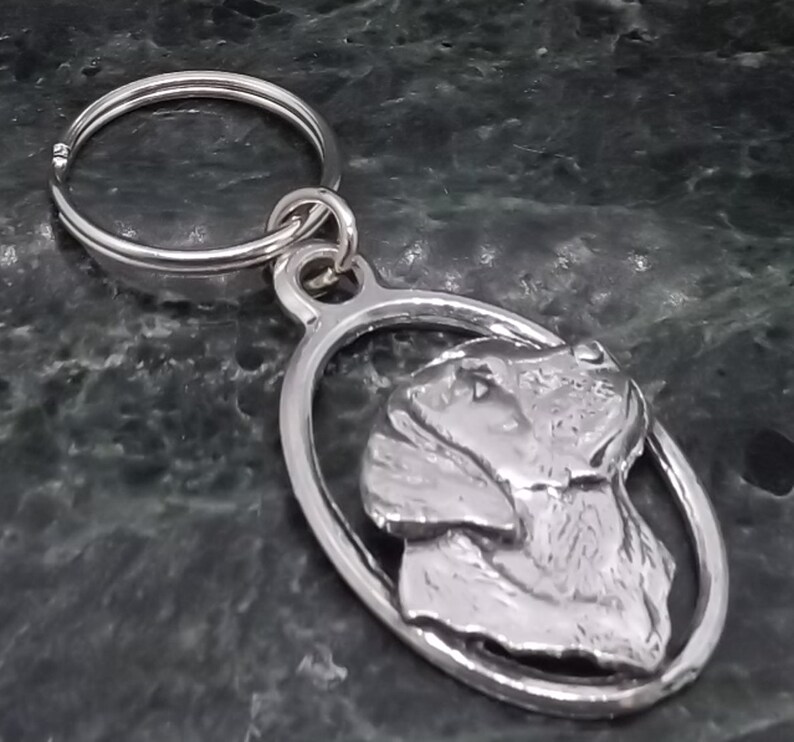 Labrador Key Chain English Pewter Key Ring Silver Retriever Gifts for ...