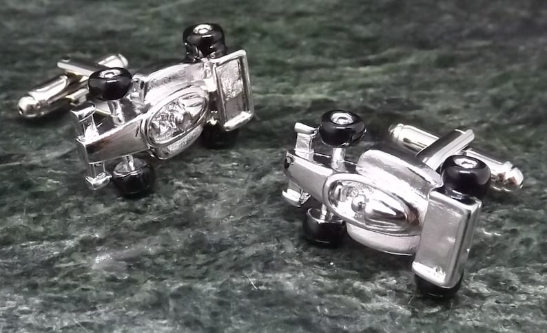 Silver Race Car Cufflinks Personalised Cufflinks Formula 1 Cufflinks ...