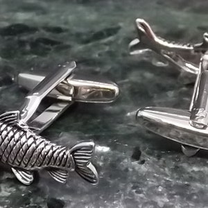 Carp Cufflinks Personalised Cufflinks Silver Cufflinks Fish Cufflinks ...