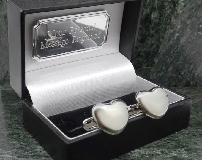 Personalized Cufflinks Initals Heart and Date Handmade Cuff Links for ...