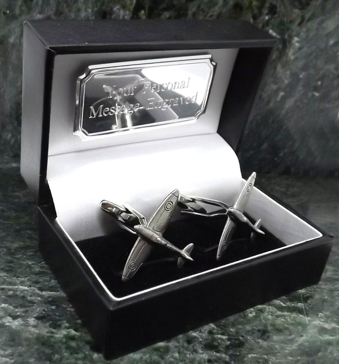 Spitfire Plane Cufflinks Personalised Cufflinks Silver Cufflinks Pewter ...