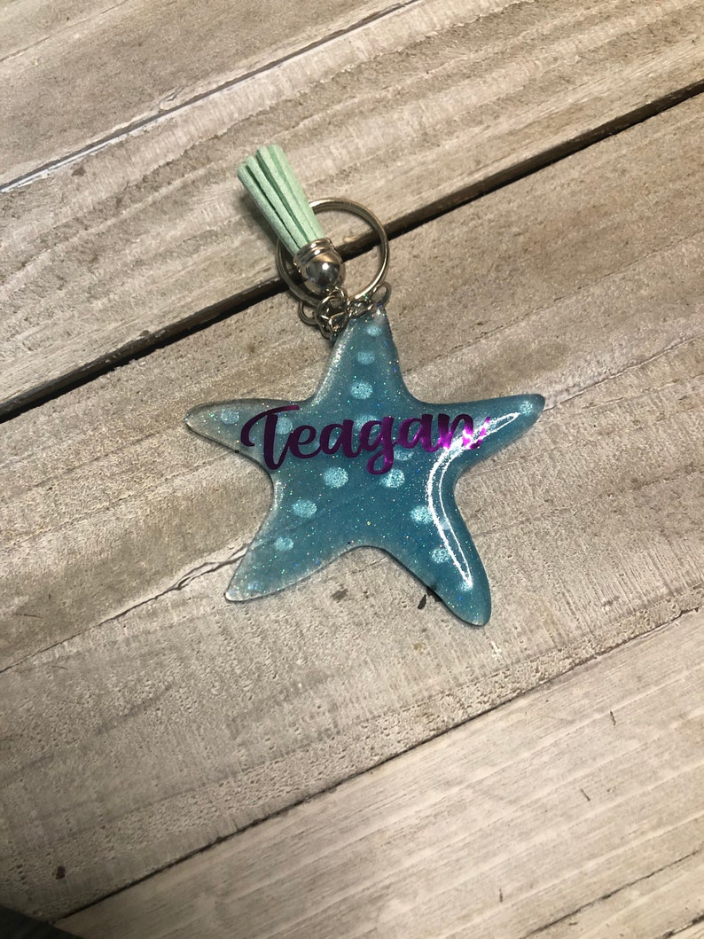 Starfish Keychain Starfish Gift Glitter Starfish Ocean Life - Etsy