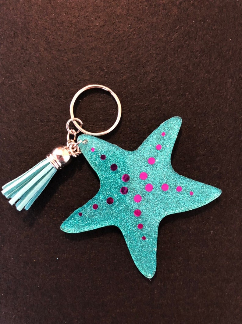 Starfish Keychain Starfish Gift Glitter Starfish Ocean Life - Etsy