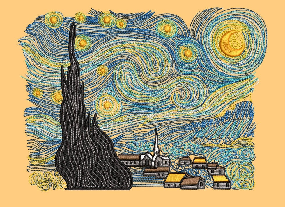 Machine Embroidery Designs. Starry Night - Etsy