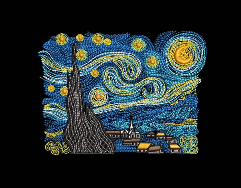 Machine Embroidery Designs. Starry Night - Etsy