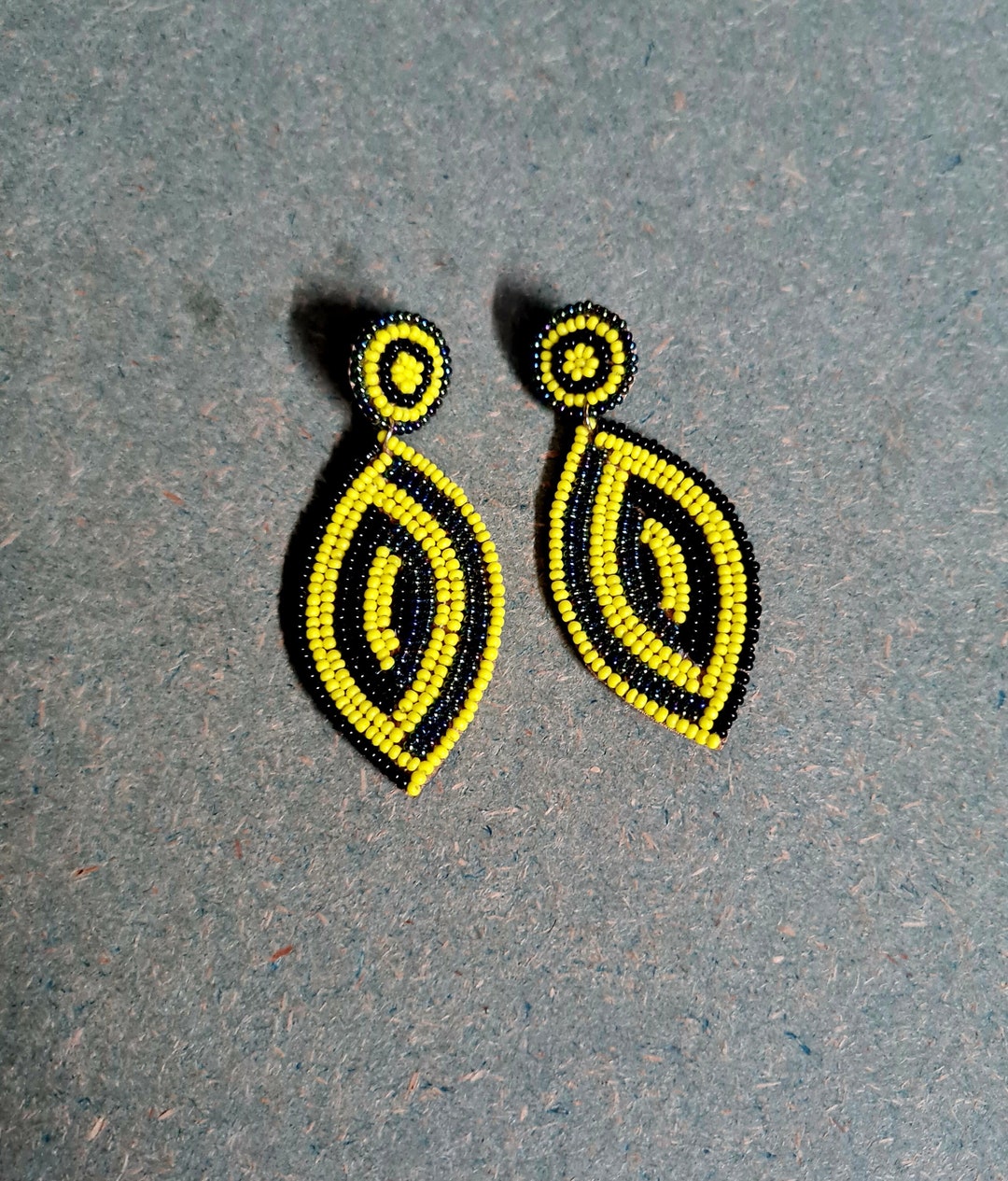 Handmade Evil Eye Earrings Peach Eye Earrings Halloween Earring Beaded ...