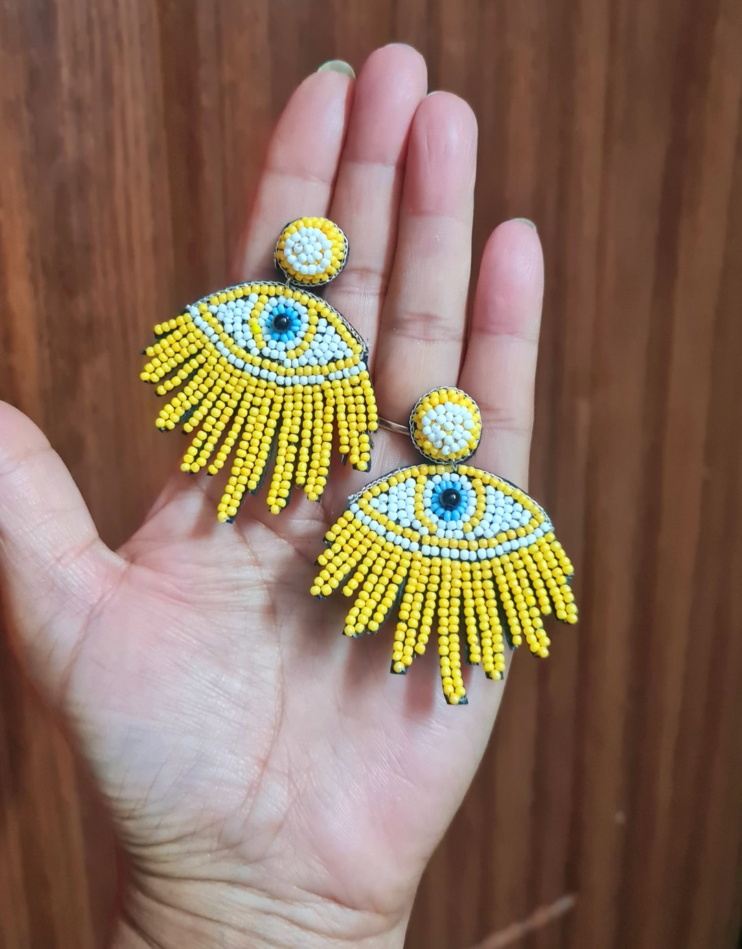 Evil Eye Colorful Earrings Handmade Beaded Eye Earrings Bohemian ...