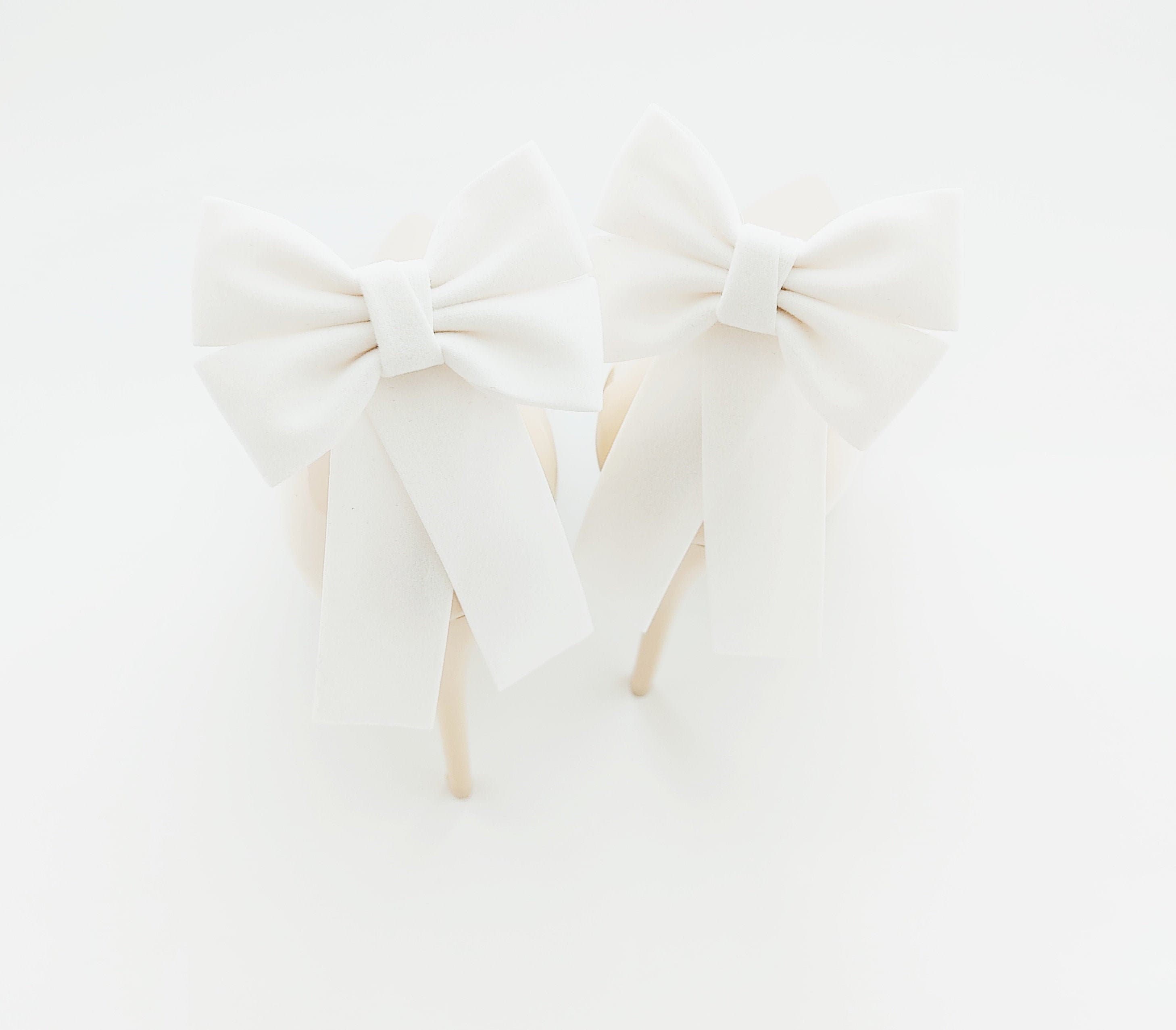 White Suede Heel Ornaments Shoe Clips Bows on the Back of | Etsy
