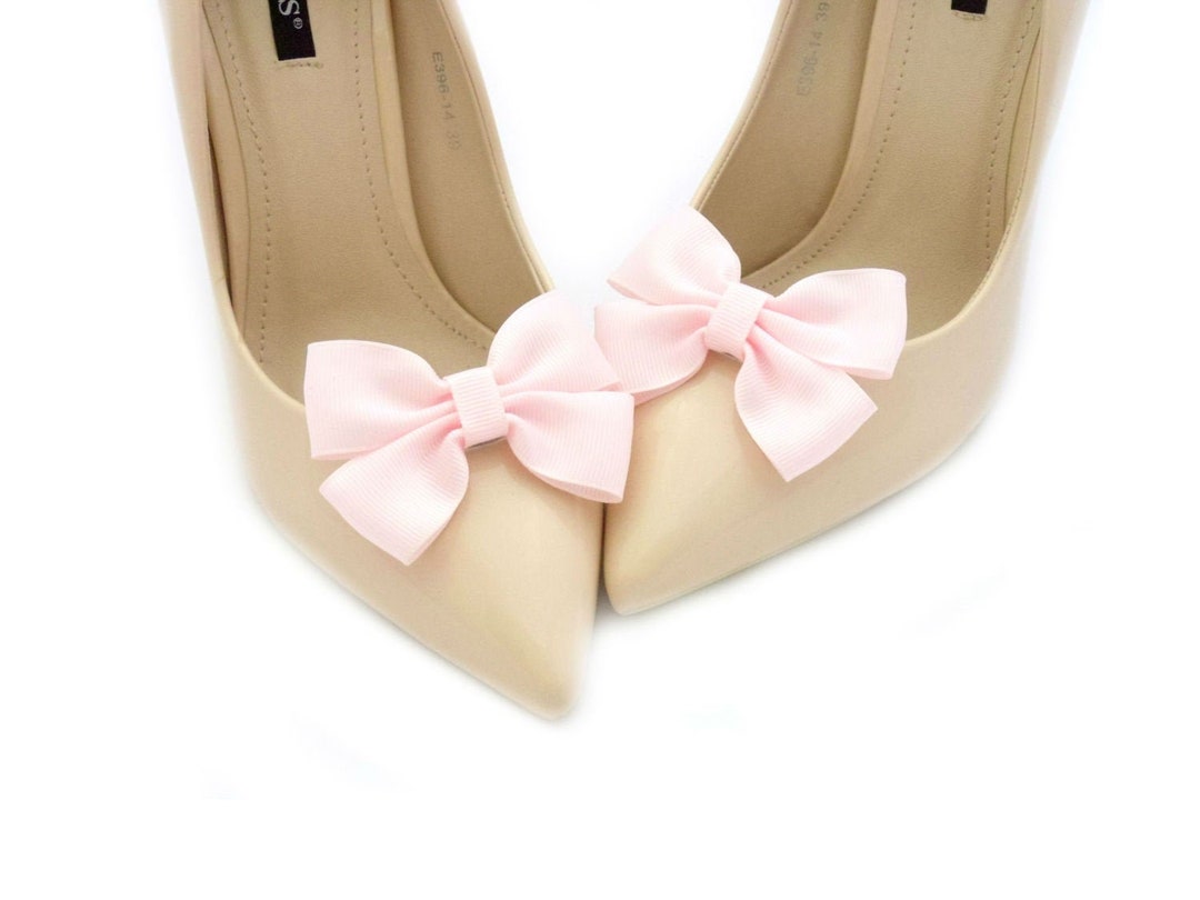 Pastel Pink Bows Shoe Clips Shoes Clips Pink Shoe Bows Bow Wedding Bows ...