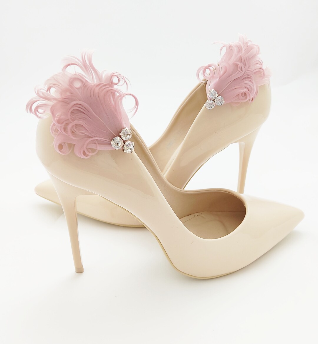 Shoe Clips Feathers With Crystal Rhinestone Shoe Clips Wedding Silver ...