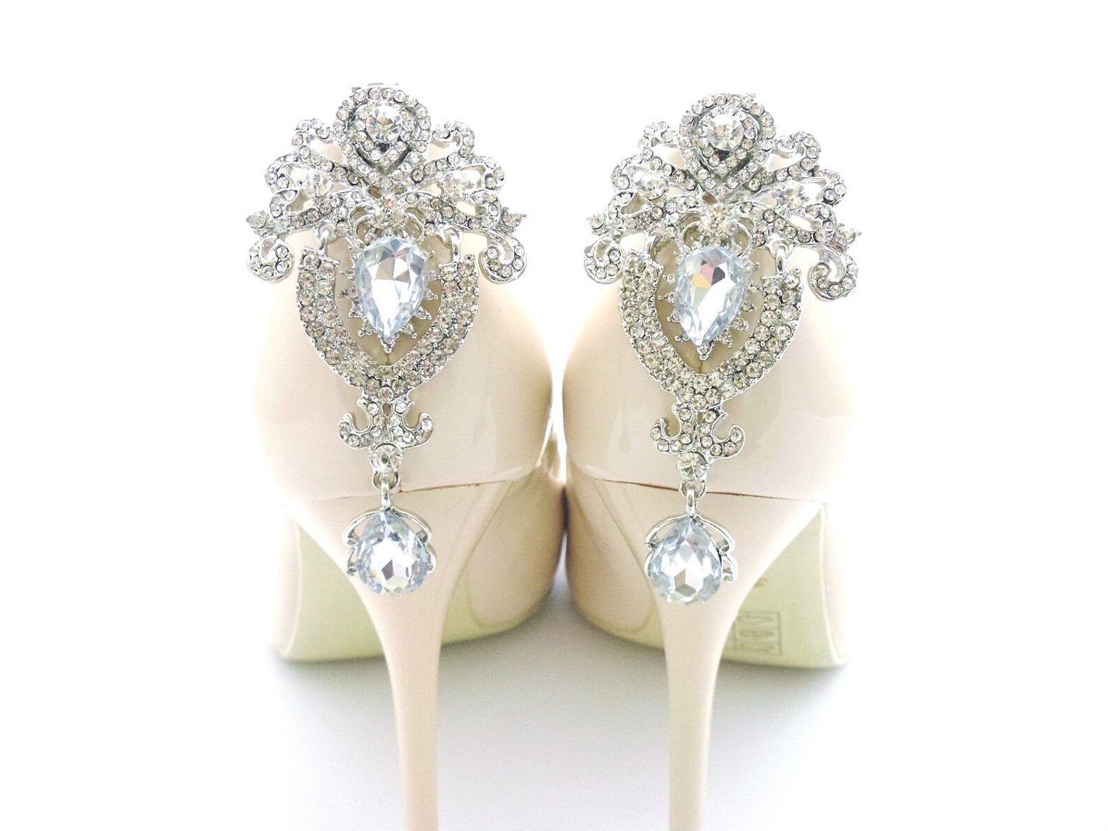 Silver Jewelry Shoe Clips Rhinestones Shoes Clip Schuhclips Wedding ...