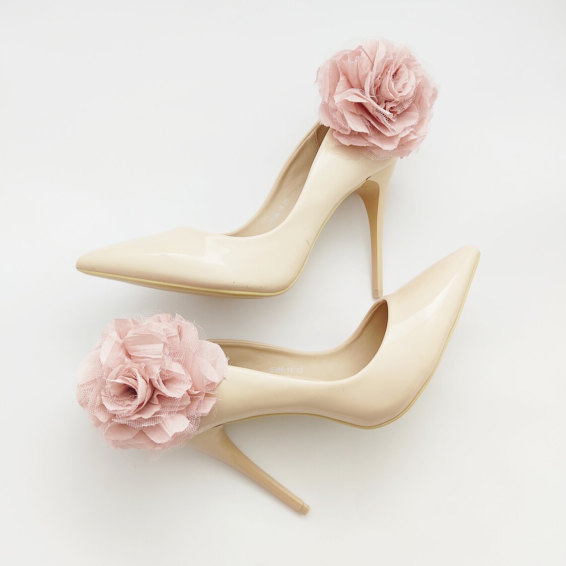 Large flowers pink or white shoe clips powder shoe clips | Etsy