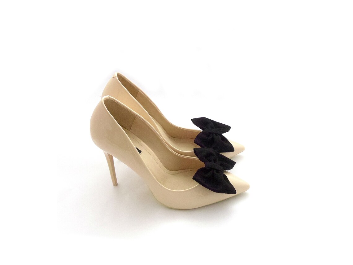 Black Suede Shoe Clips, Bow Shoe Clips, Suede Shoes, Decorations for ...