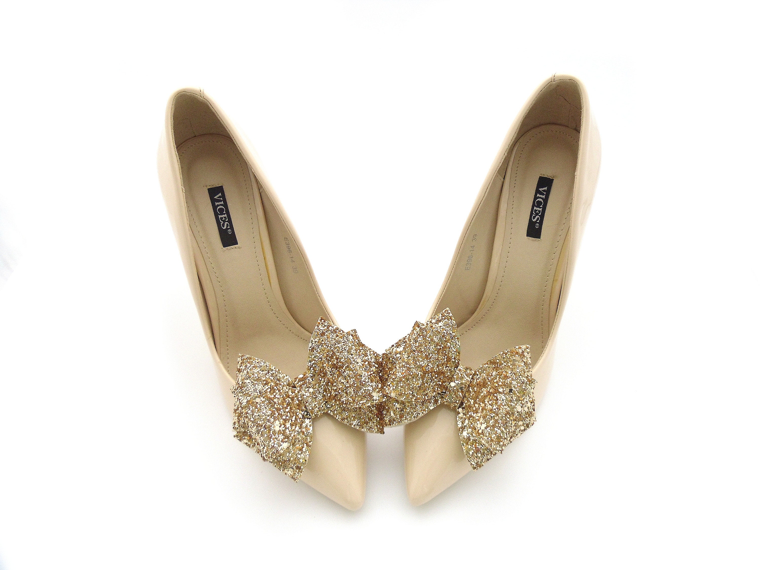 Gold Shoe Clips 3D Bows for Shoes brokade Shoe Clips glitter | Etsy