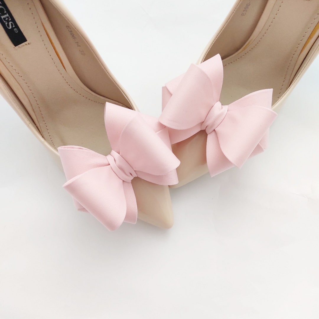Pink Wedding Shoe Clips, 3D Big Bow Shoe Clips,wedding Shoe Decorations ...