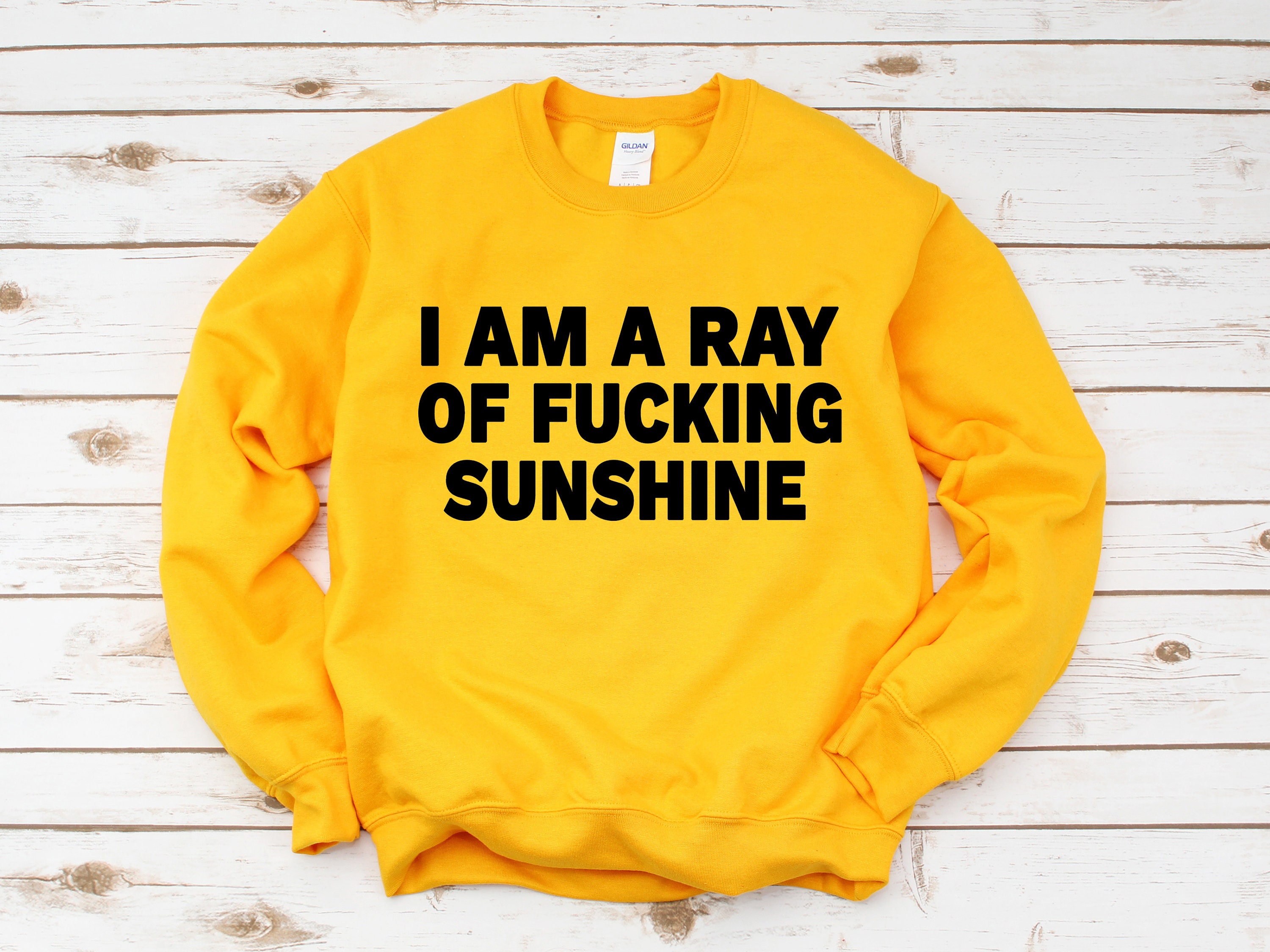 I Am A Ray of Fucking Sunshine Shirt Crewneck Tee or Sweatshirt Funny ...