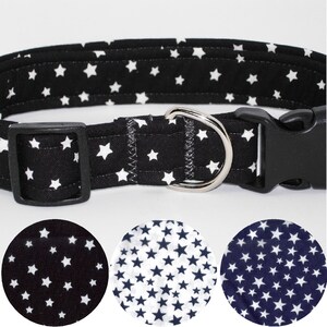 Super Star Dog Collar With Dog Bow tie Stars on Black | Etsy