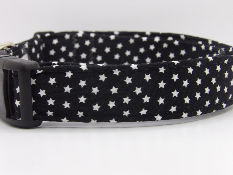 Super Star Dog Collar | With Dog Bow Tie | Stars on Black, Red, White ...