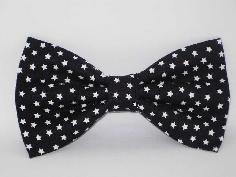 Super Star Dog Collar | With Dog Bow Tie | Stars on Black, Red, White ...