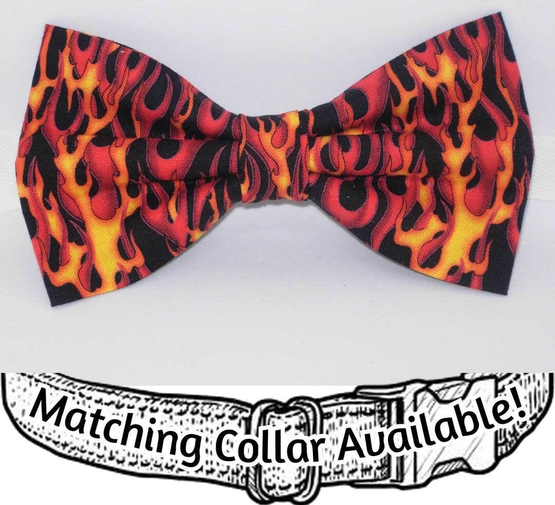Red Flames Dog Bow tie | Flaming Hot Bow tie | Racing Bow tie | Biker ...
