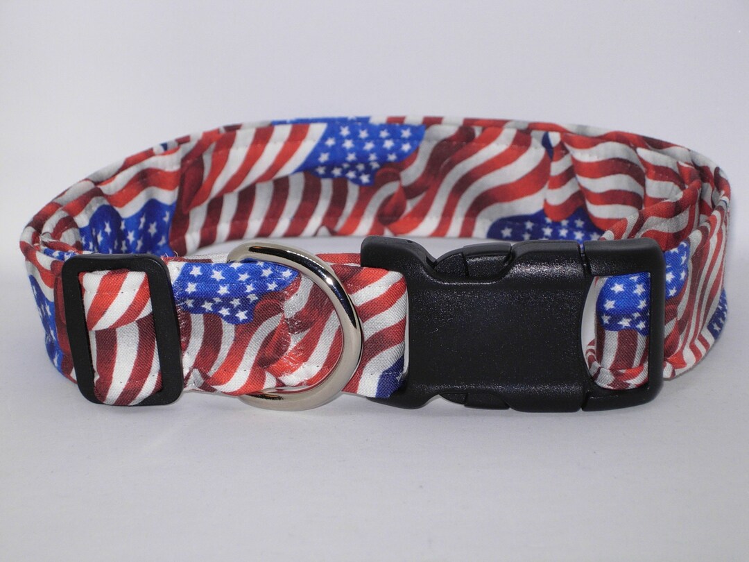 American Flag Dog Collar | With Dog Bow Tie | USA Flags | 4th of July ...