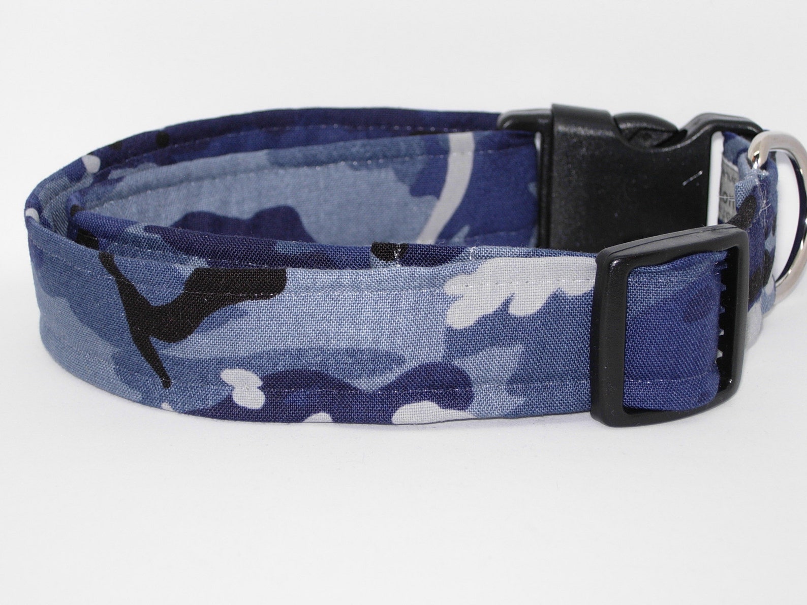 Navy Blue Camo Dog Collar With Dog Bow tie Blue Camo | Etsy