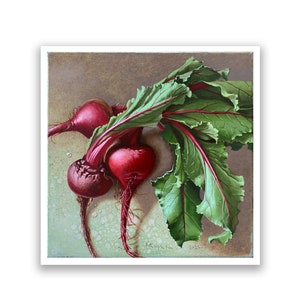 Beet. Oil Painting Print White Mat Kitchen Art Vegetable Gift Under 35 ...