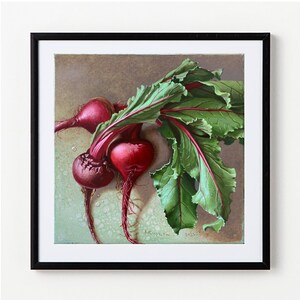 Beet. Oil Painting Print White Mat Kitchen Art Vegetable Gift Under 35 ...