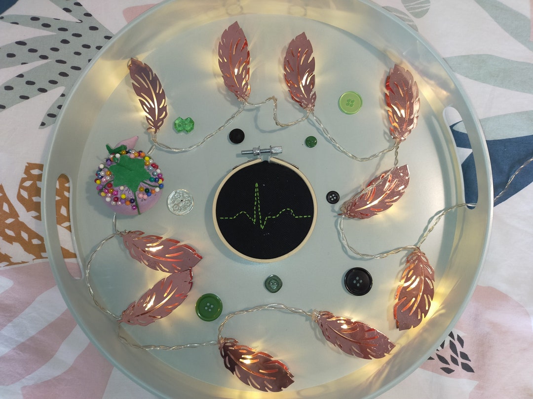 Heart Monitor Tracing Handmade Embroidery Hoop Art, PQRST Complex ...