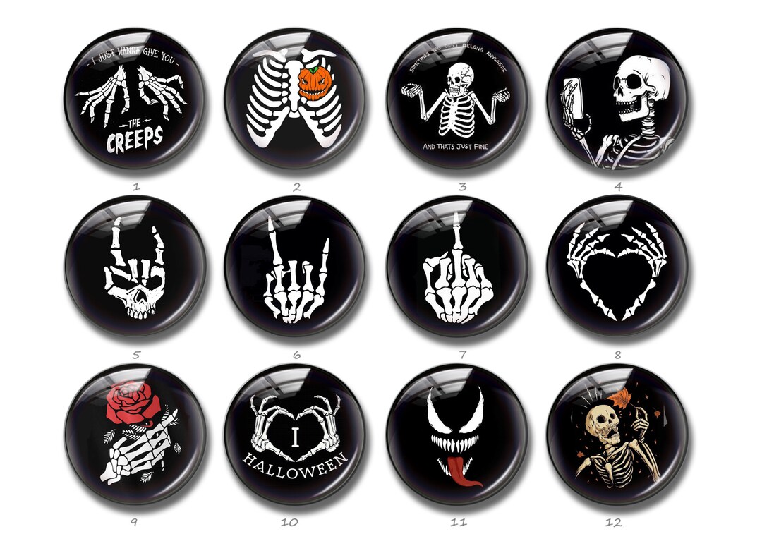 Halloween Cabochon,scary Skull Snap Button Jewelry Charm,halloween ...