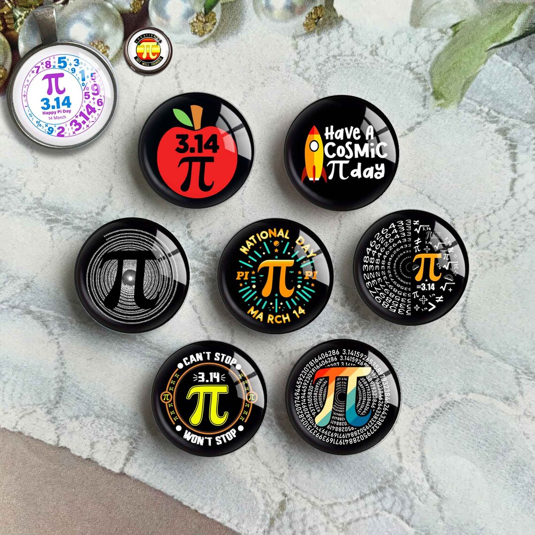 3.14 Pi Day Cabochon,math Pi Image Glass Dome,glass Picture Cameo, 10mm ...