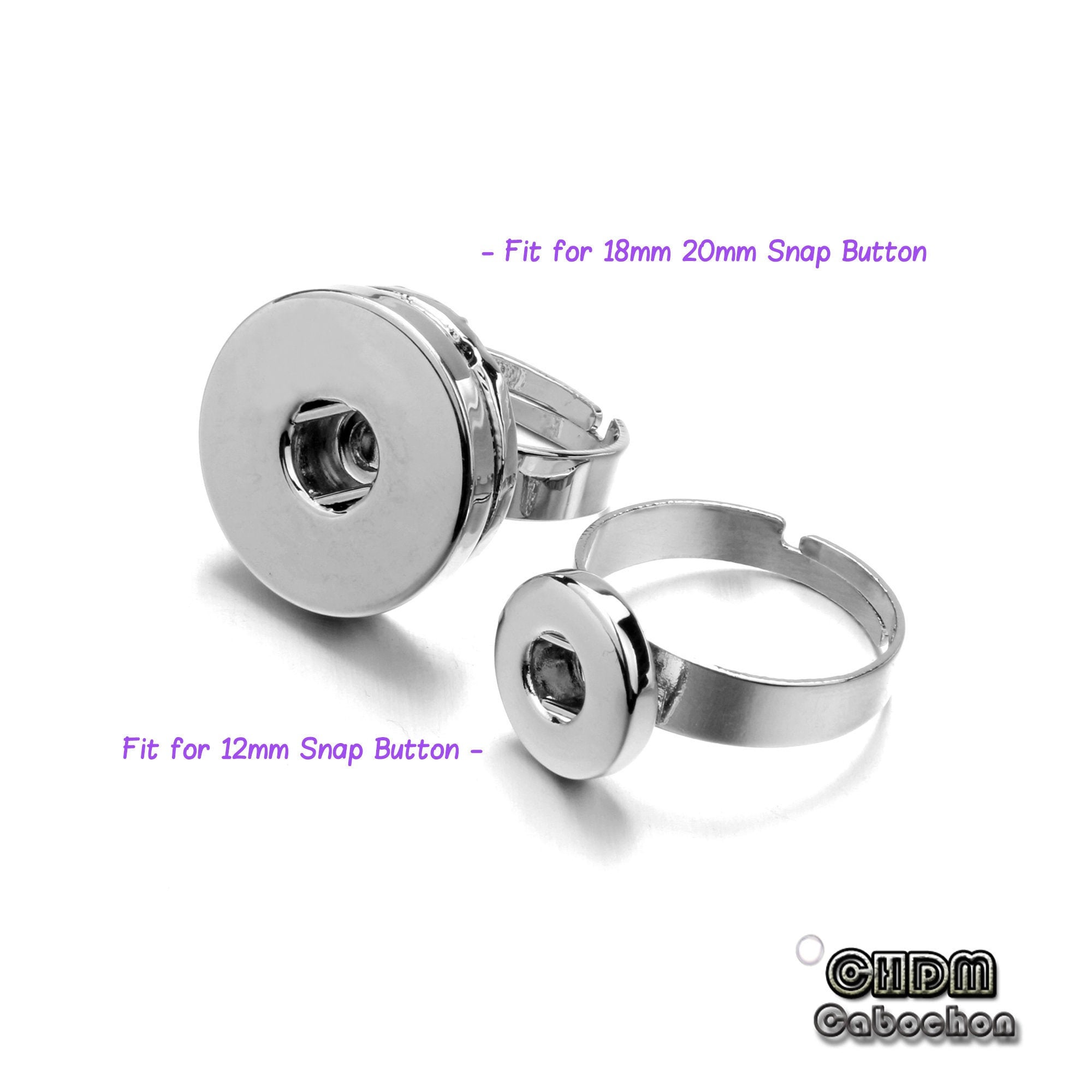 Snap Ringadjustable Snap Button Ringsfits 12mm 18mm/20mm | Etsy