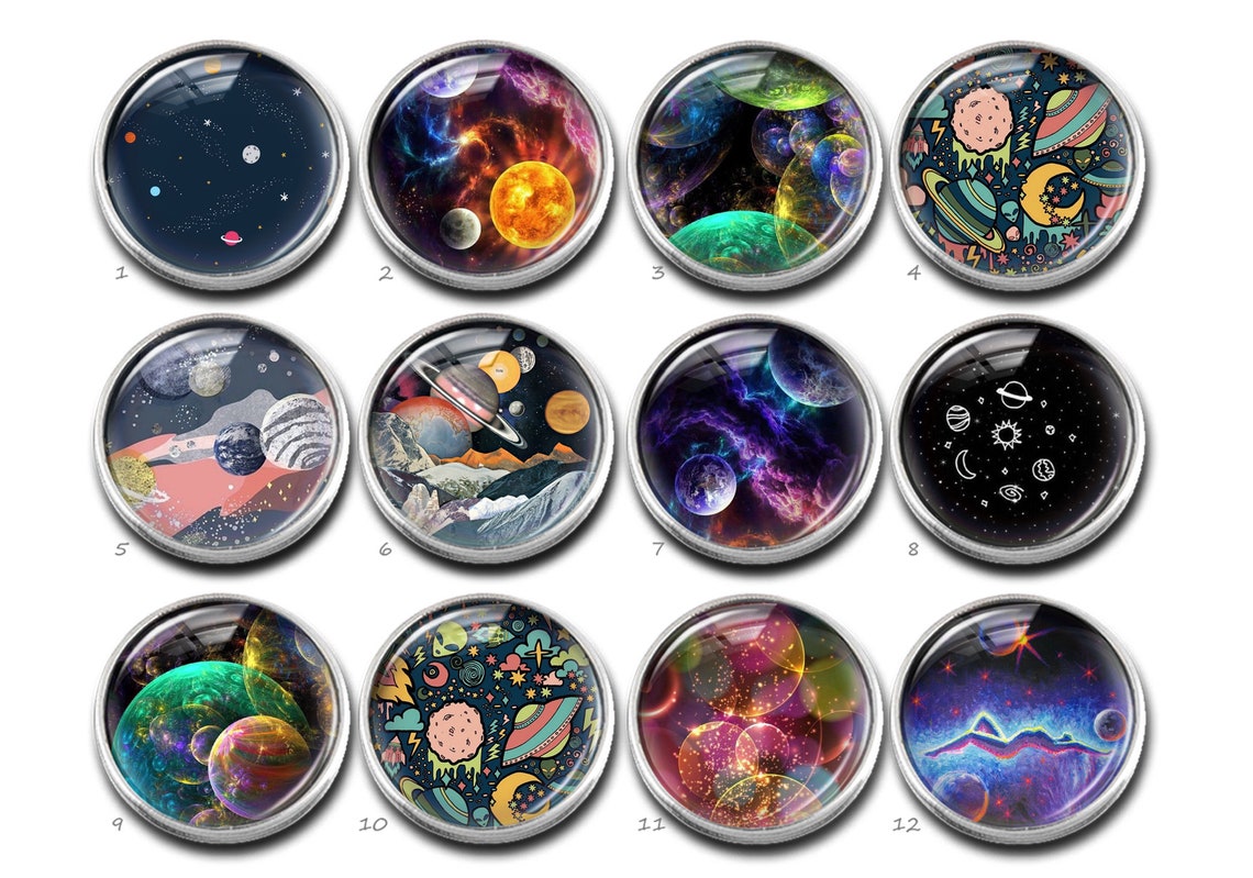 Planets Cabochon,galaxy Planets Snap Button,10mm 12mm 14mm 16mm 18mm ...