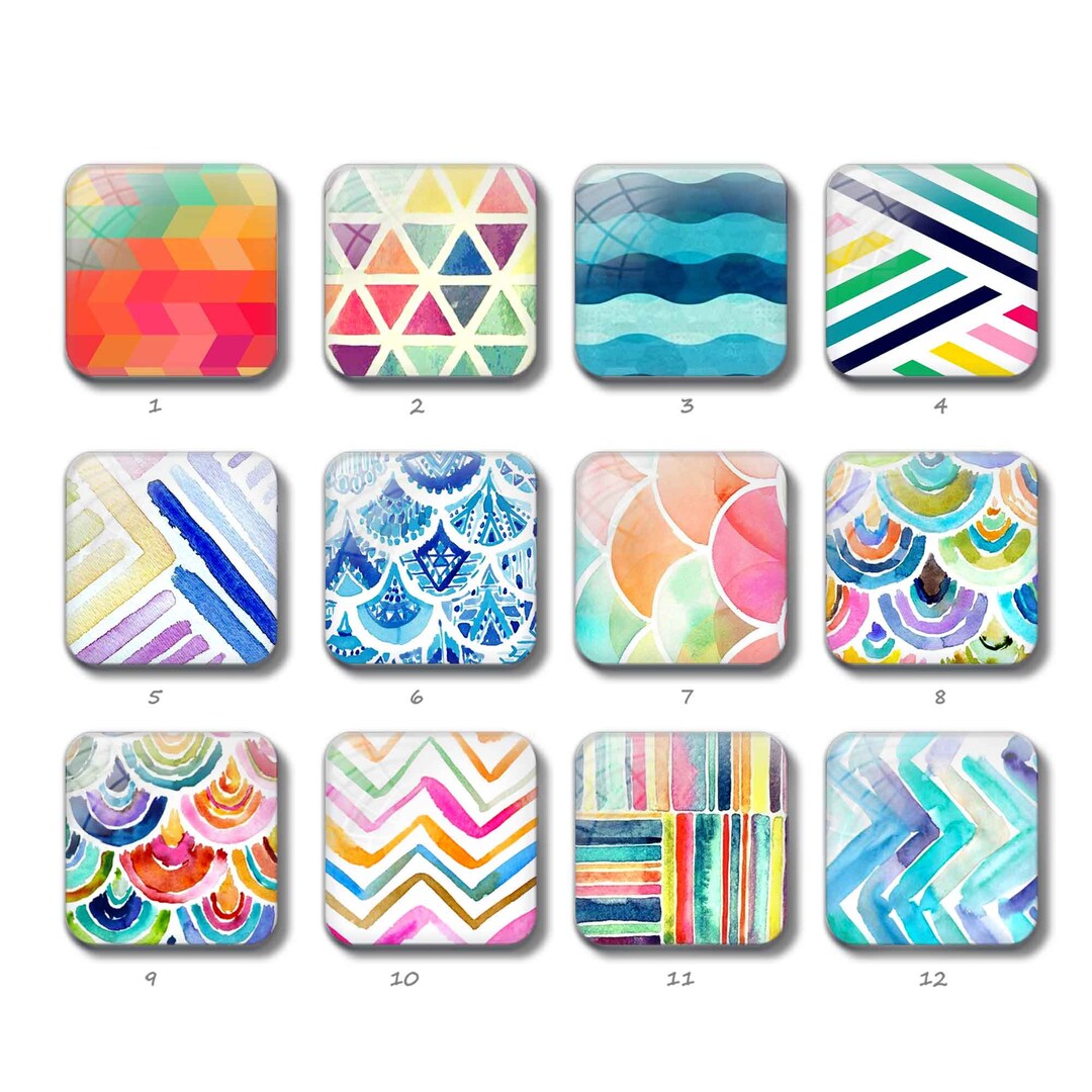 Woven Square Cabochon,handmade Image Flat Square Glass Dome , 10mm 12mm ...