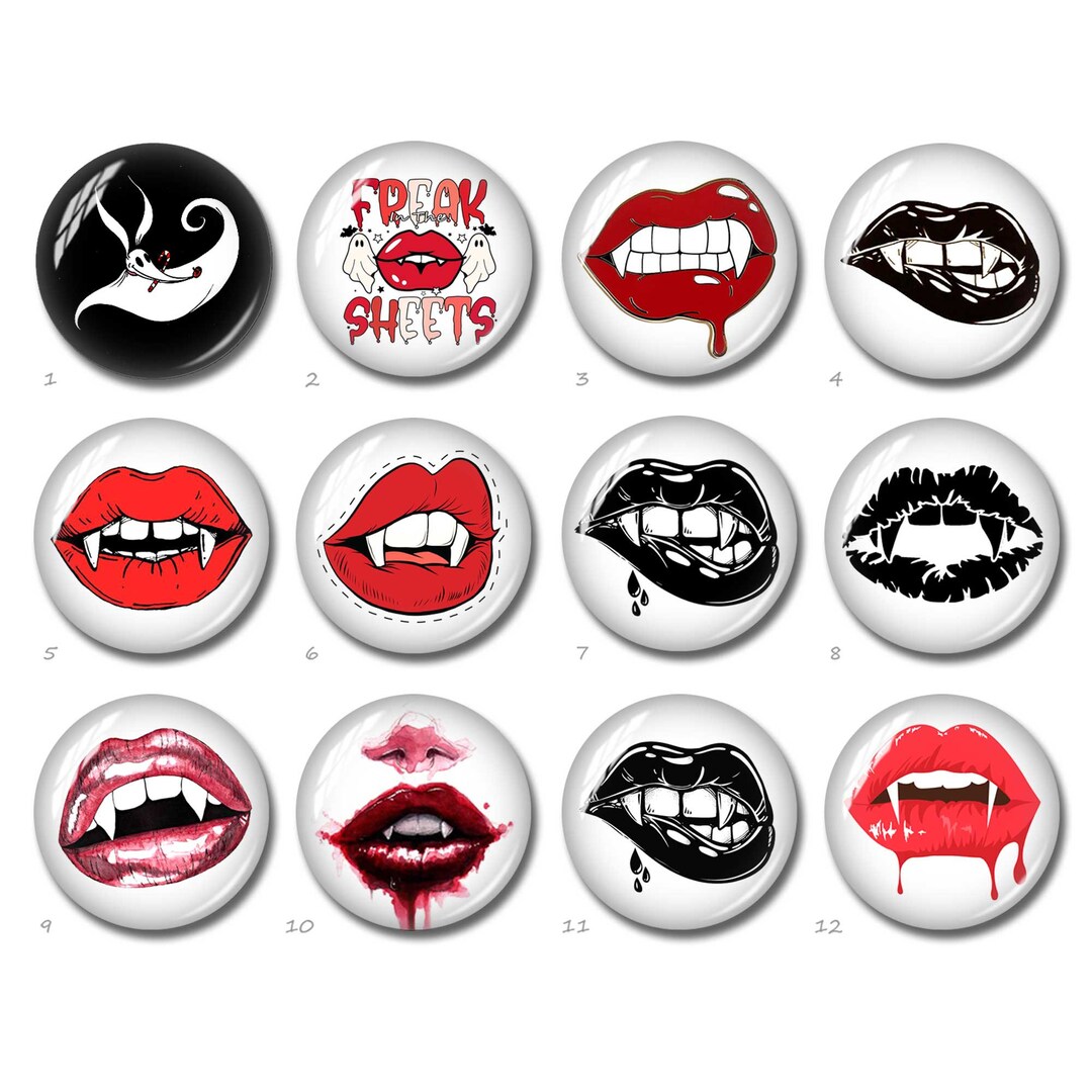 Vampire Lips Cabochon, Bloody Lips Image Glass Dome, 10mm 12mm 14mm ...