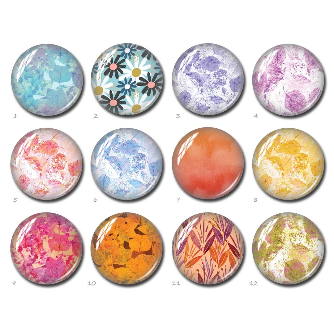 Leaf Cabochon, Daisy Flower Image Round Oval Teardrop Glass Dome ,10mm ...