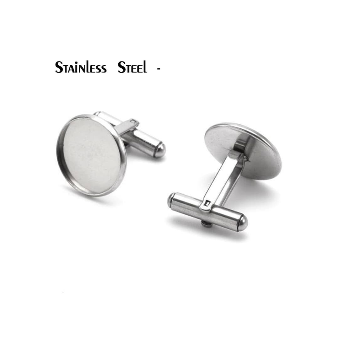 10pcs Stainless Steel Cufflinks Base,8mm 10mm 12mm 14mm 16mm Round ...