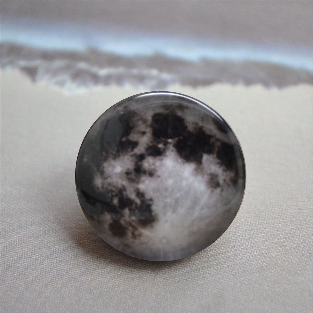 Moon Glass Dome,moon Cabochon,full Moon,moon Jewelry Handmade Glass ...