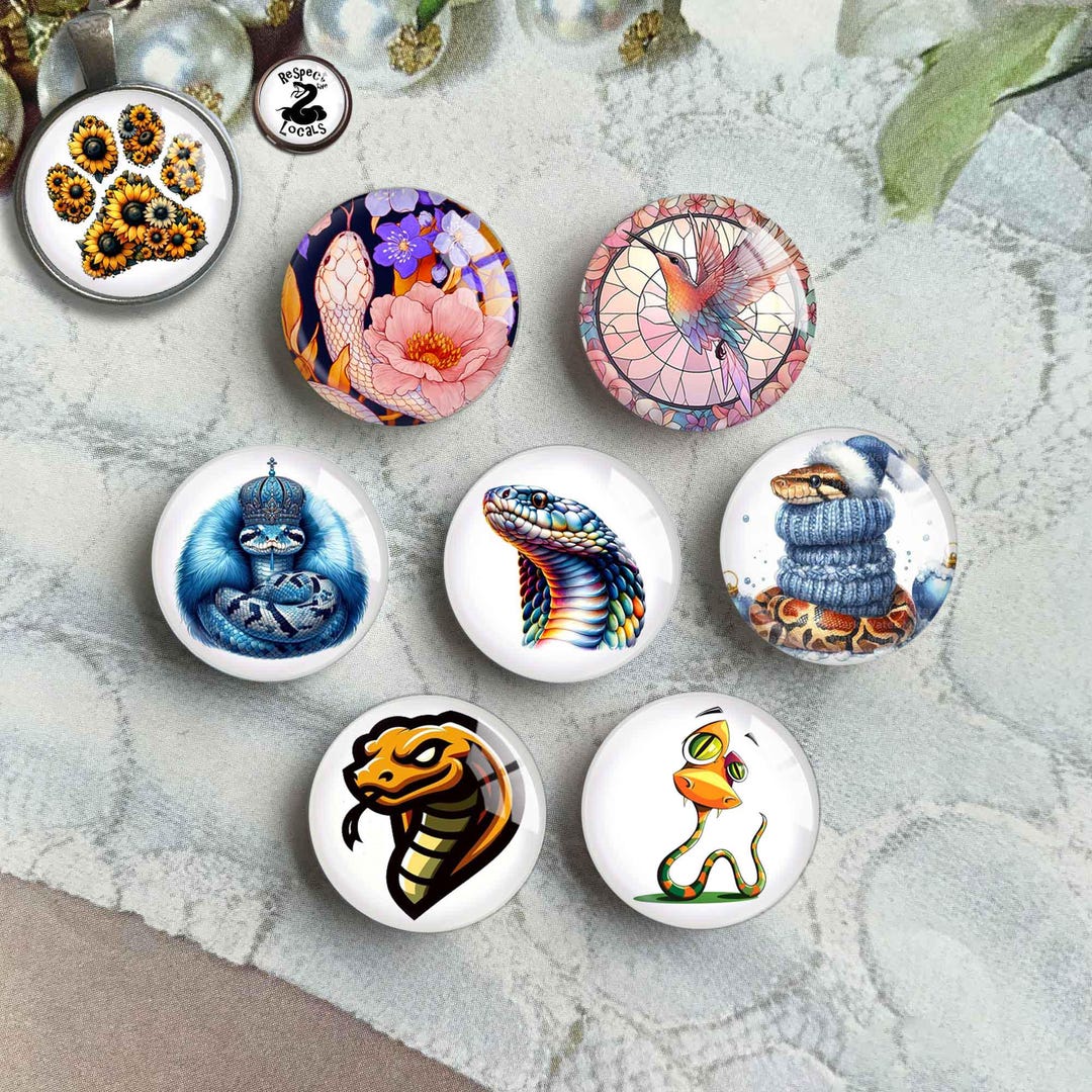 Snake Cabochon,year of Snake Image Glass Dome, Animal Picture Picture ...