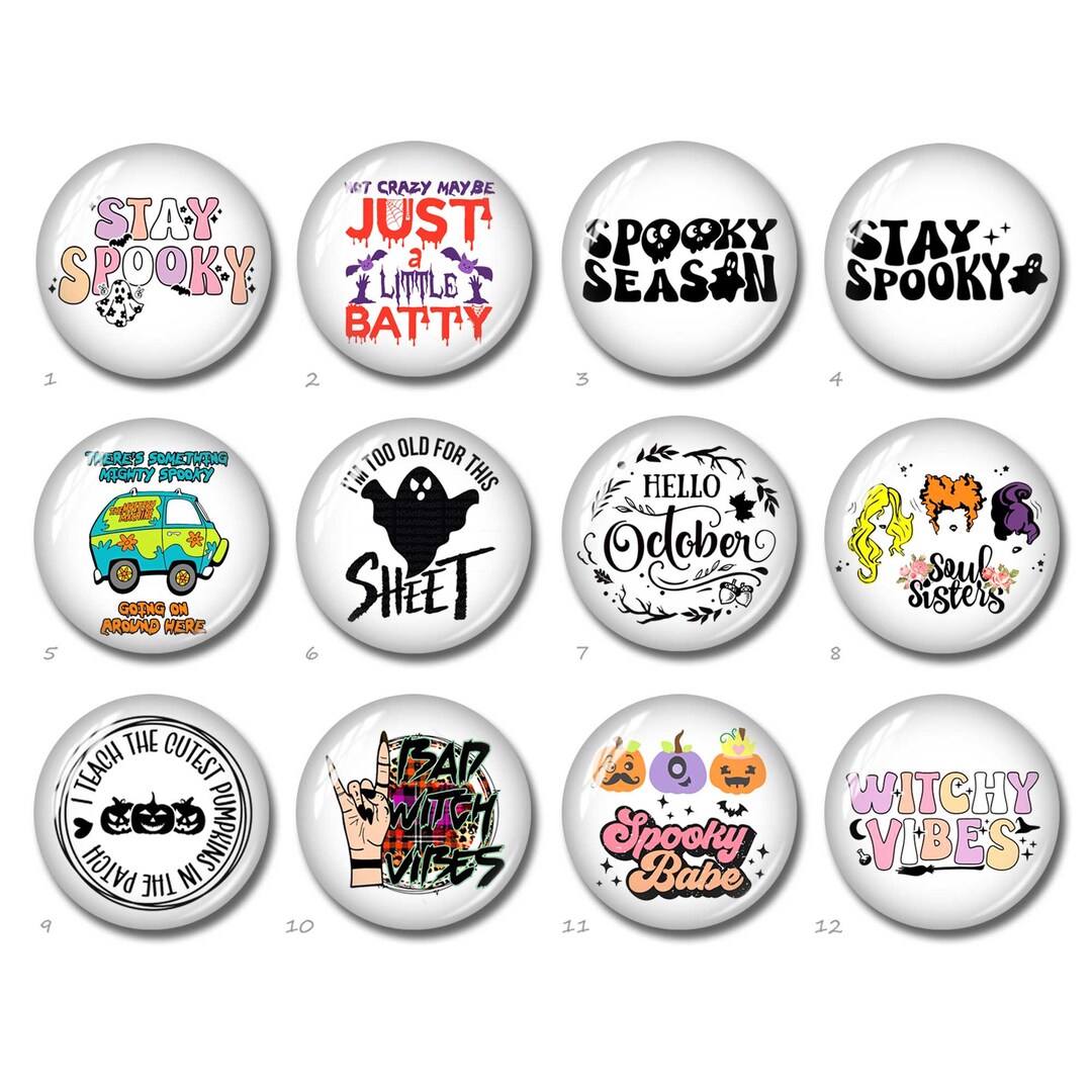 Halloween Spooky Cabochon, Witch Vibes Image Glass Dome,10mm 12mm 14mm ...