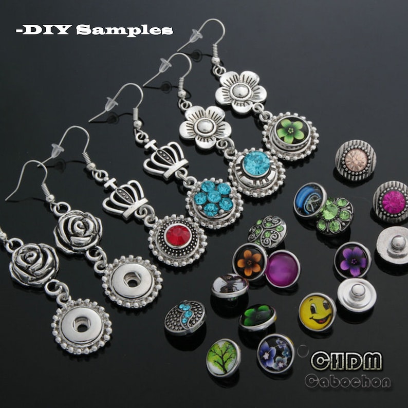 1 Pair Snap Button Dangle Earrings,replaceable Earrings for 18MM/20MM ...