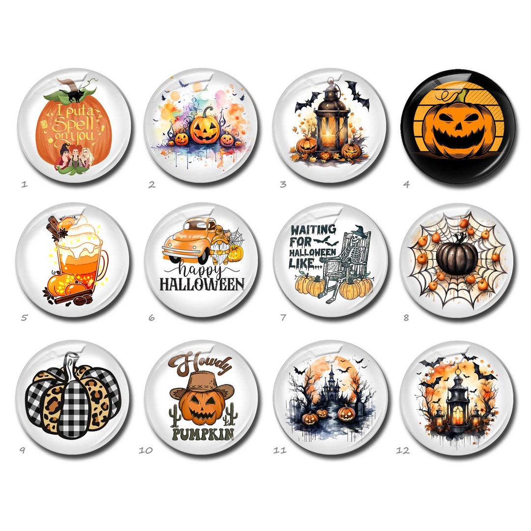 Halloween Cabochon, Pumpkin Image Glass Dome, Spell Picture Cameo, 10mm ...