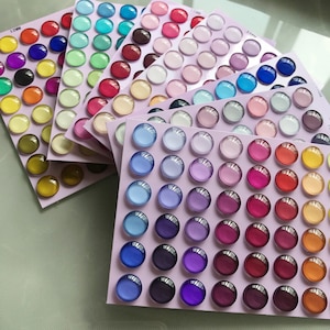 Pure Plain Color Cabochon, Solid Color Paper Image Round/ Oval ...