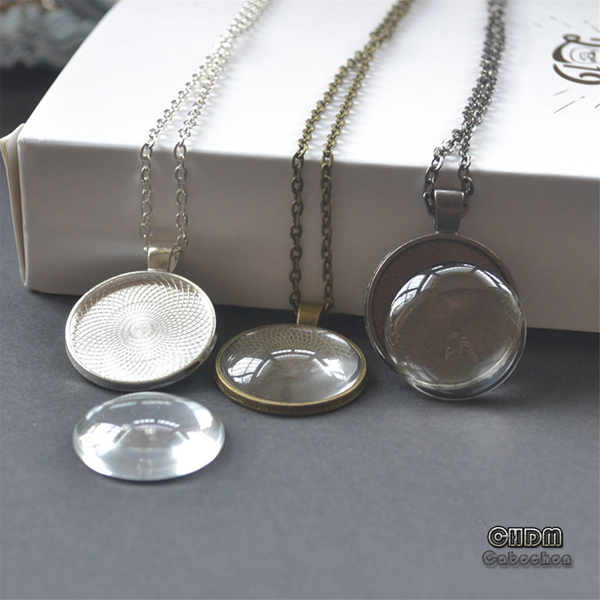 Necklace Blanks Base,1 in Pendant Necklace Accessory,45cm/60cm Chain,1 ...