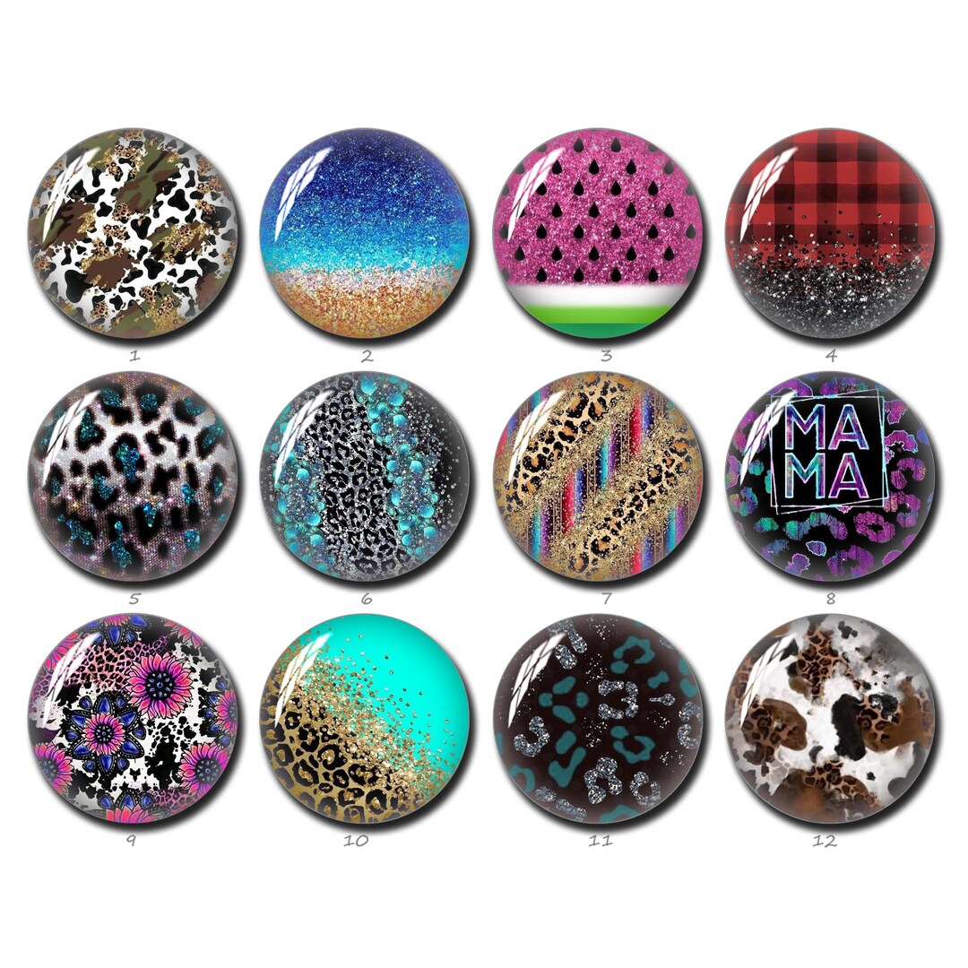 Colorful Leopard Print Cabochon,red Buffalo Image Glass Dome 10mm 12mm ...